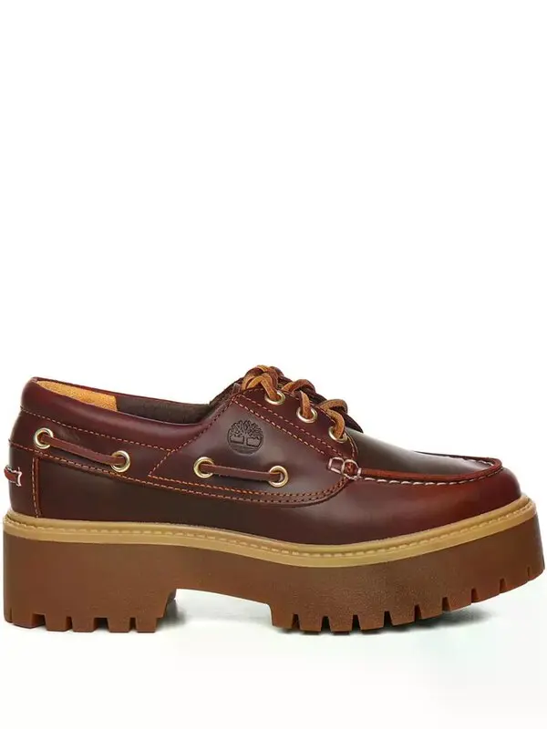 Timberland Lace-up Platform Boat Shoes - Red