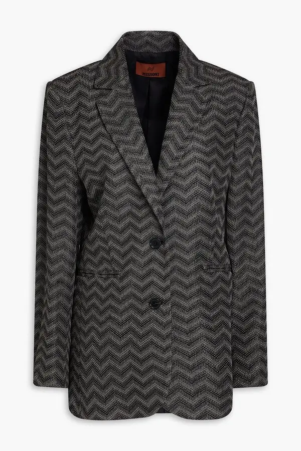 Missoni Crochet-knit Cotton Blazer - Anthracite