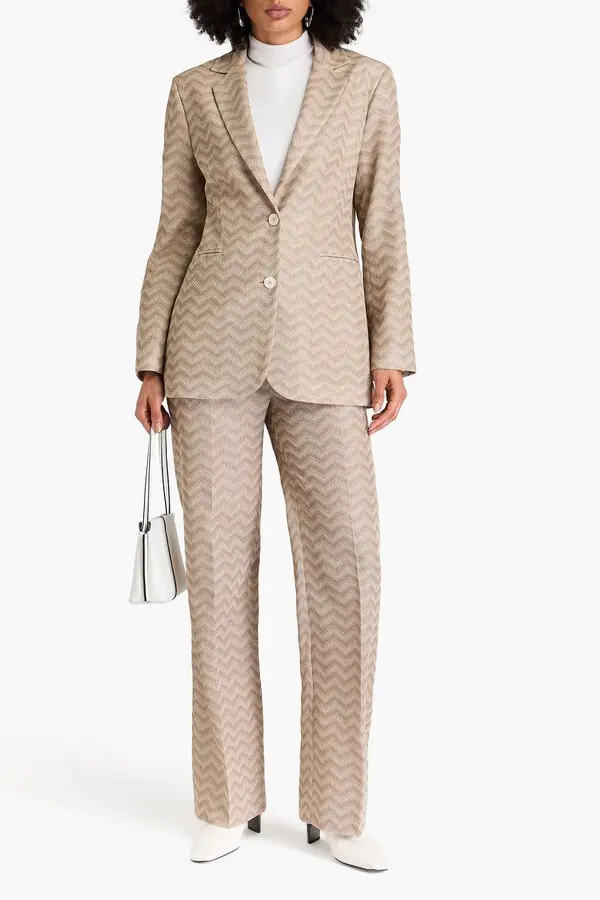 Missoni Crochet-knit Cotton Blazer - Mushroom
