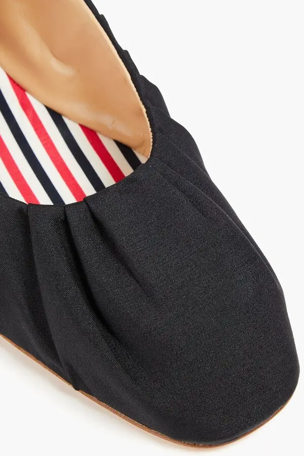 Thom Browne Ruched Satin Ballet Flats