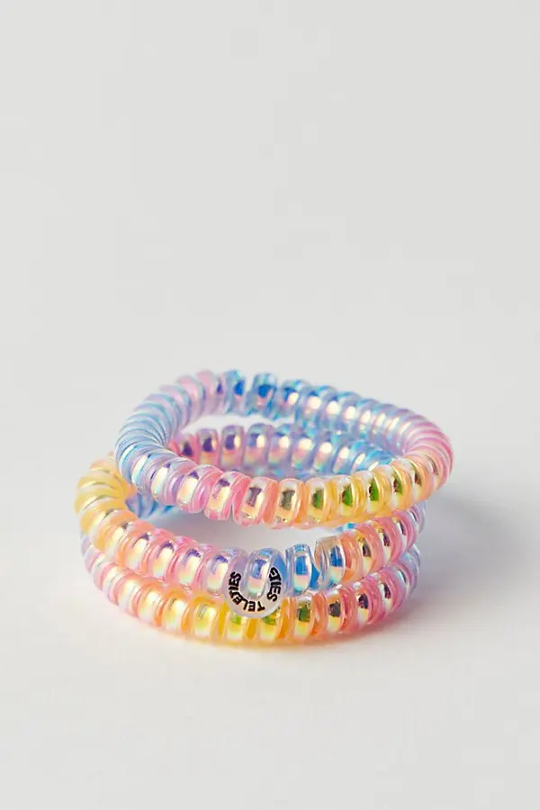 TELETIES Small Coil Hair Tie Pack - Eat Glitter For Breakfast