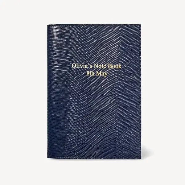 ASPINAL OF LONDON - A5 Refillable Journal In Midnight Lizard
