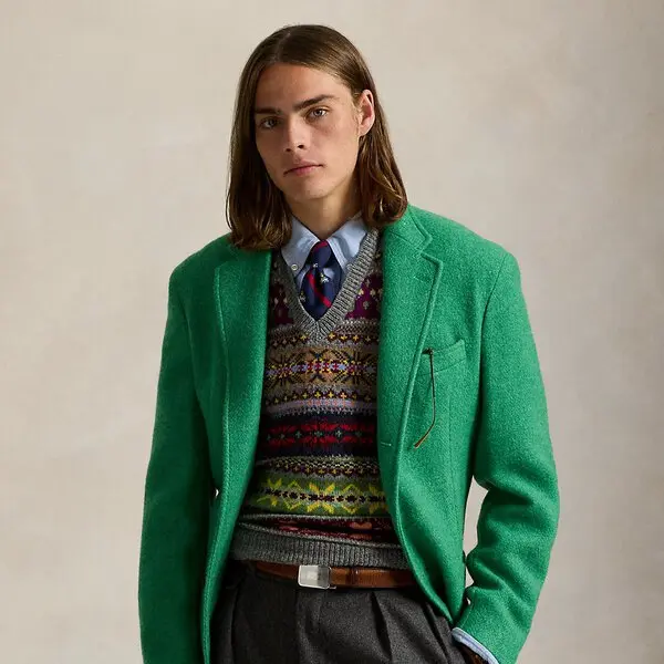 Ralph Lauren Polo Soft Tailored Herringbone Jacket - Green Multi 