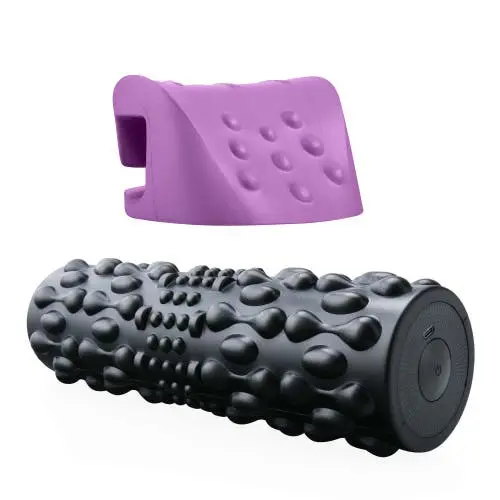 PURSONIC Vibrating Foam Roller & Neck Shoulder Stretcher - Black