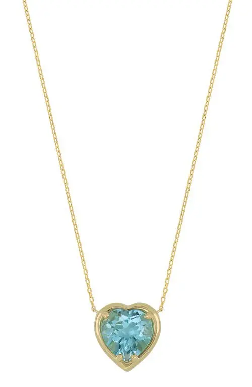 Bony Levy 14k Gold And Blue Topaz Heart Pendant Necklace - 14k Yellow Gold