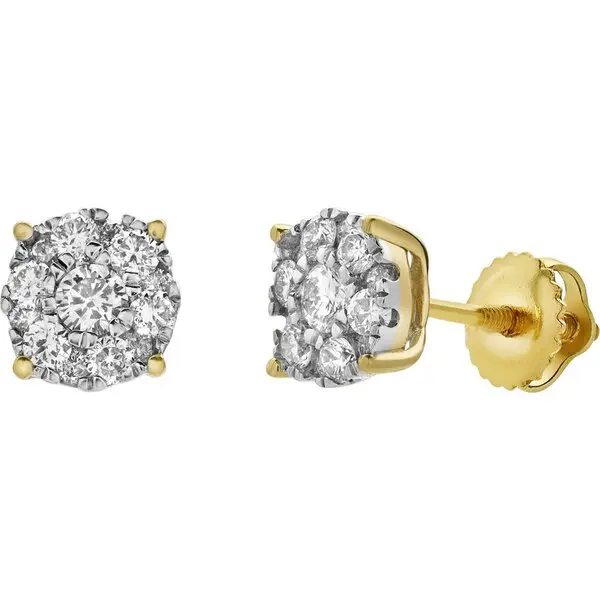 LUVMYJEWELRY Arc Cluster Lab Grown Diamond Earrings - 14k Yellow Gold