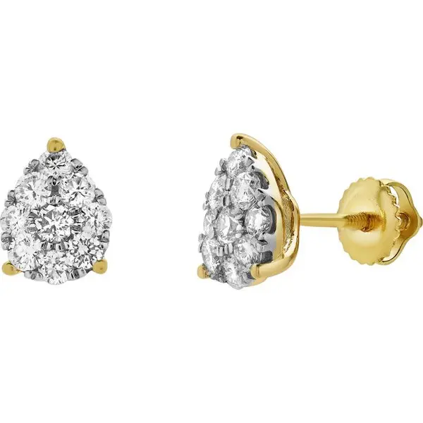 LUVMYJEWELRY Poire Cluster Lab Grown Diamond Earrings - 14k Yellow Gold