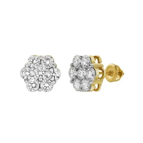 LUVMYJEWELRY Meadow Cluster Lab Grown Diamond Earrings - 14k Yellow Gold