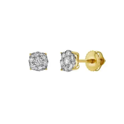 LUVMYJEWELRY Arc Cluster Lab Grown Diamond Earrings - 14k Yellow Gold
