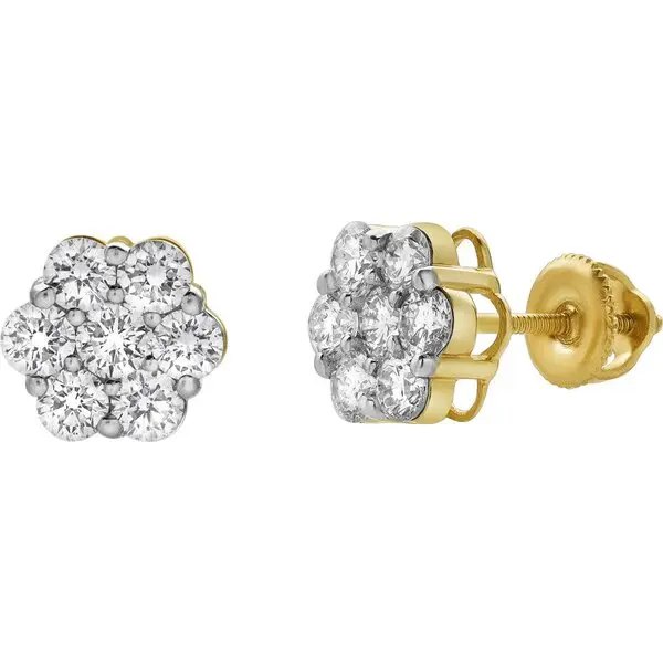 LUVMYJEWELRY Meadow Cluster Lab Grown Diamond Earrings - 14k Yellow Gold