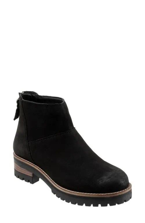 Softwalk Elmhurst Platform Bootie - Black Nubuck
