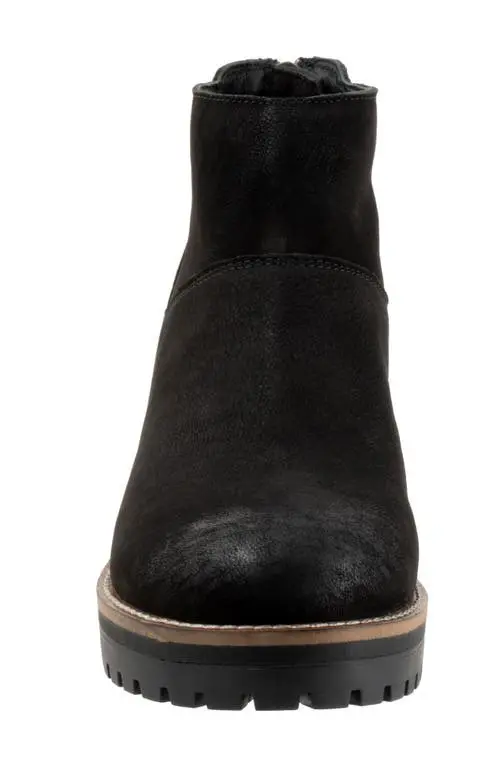 Softwalk Elmhurst Platform Bootie - Black Nubuck