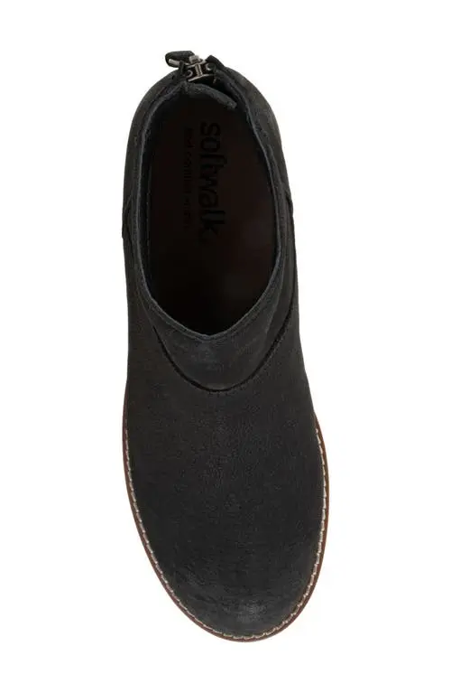 Softwalk Elmhurst Platform Bootie - Black Nubuck
