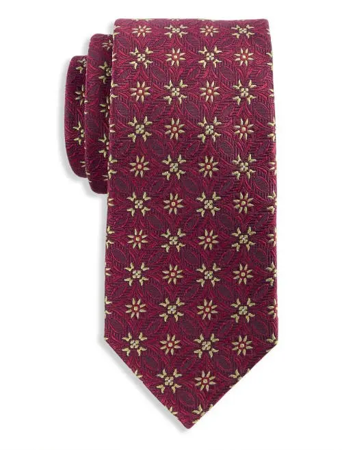 OAK HILL PREMIUM BY DXL Oak Hill Premium Medallion Printed Tie - Burgundy