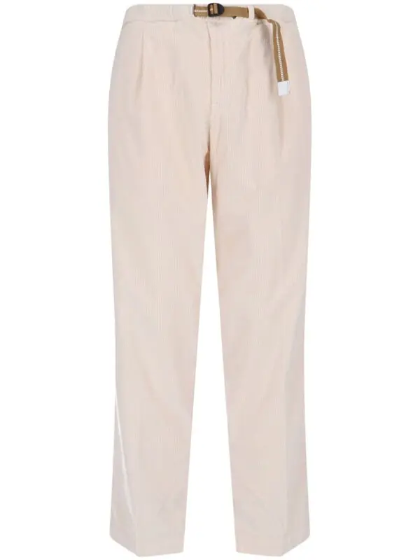 WHITE SAND Wide-ribbed Corduroy Trousers