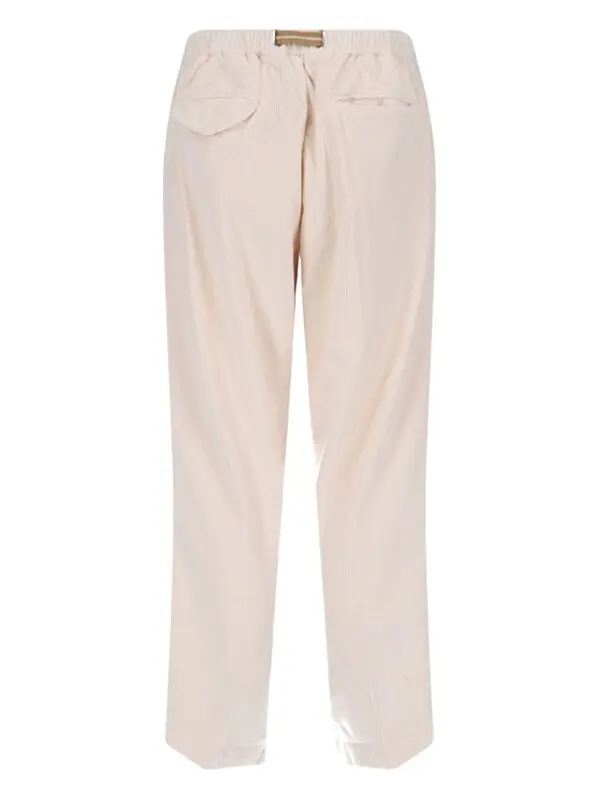 WHITE SAND Wide-ribbed Corduroy Trousers