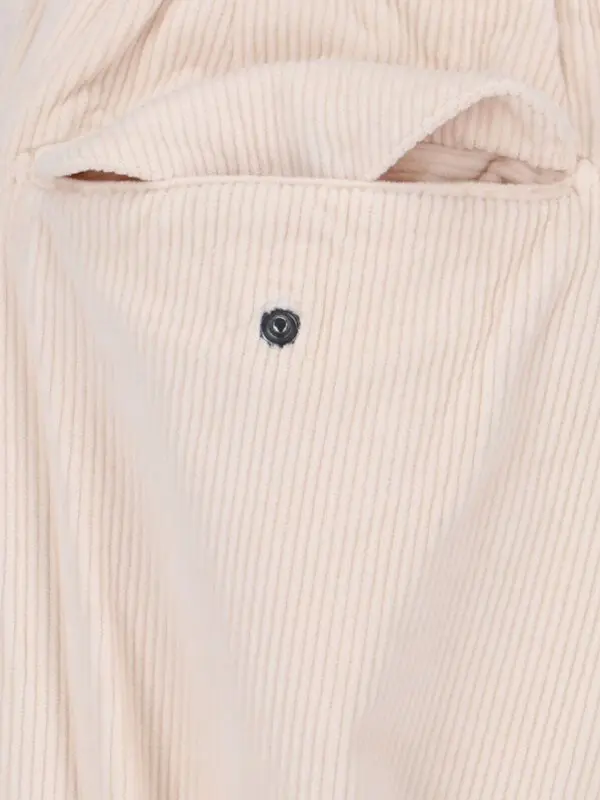 WHITE SAND Wide-ribbed Corduroy Trousers