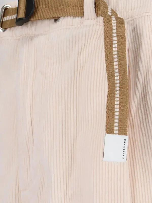 WHITE SAND Wide-ribbed Corduroy Trousers
