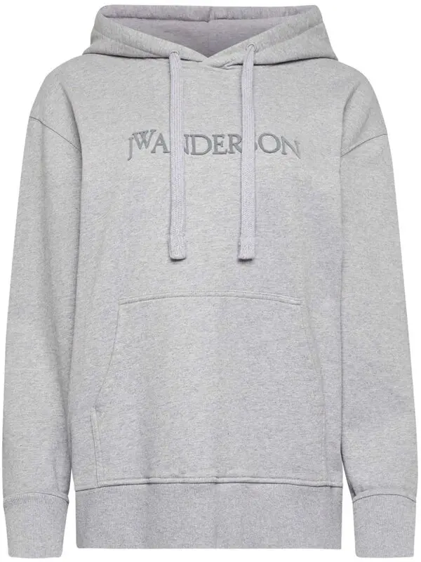 JW Anderson Logo-embroidered Hoodie - Grey