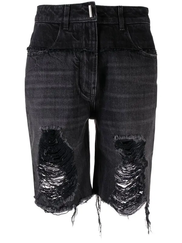 Givenchy Denim Knee-length Shorts - Black