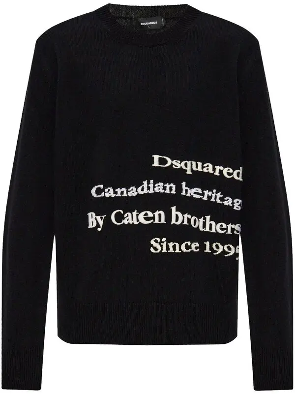 Dsquared2 Text-embroidered Sweater - Black