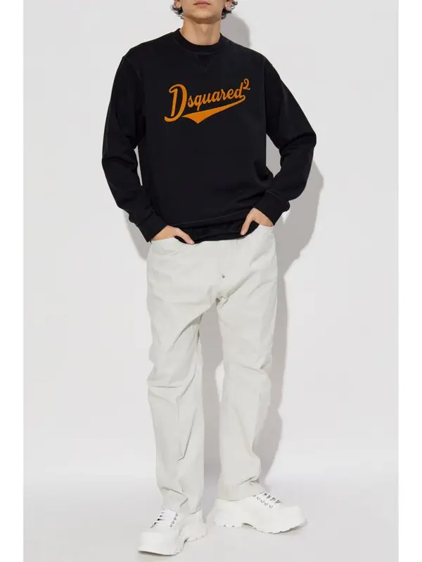 Dsquared2 Flocked-logo Sweatshirt - Black