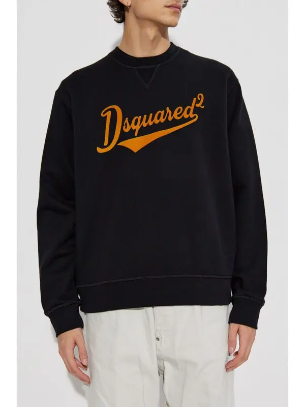 Dsquared2 Flocked-logo Sweatshirt - Black