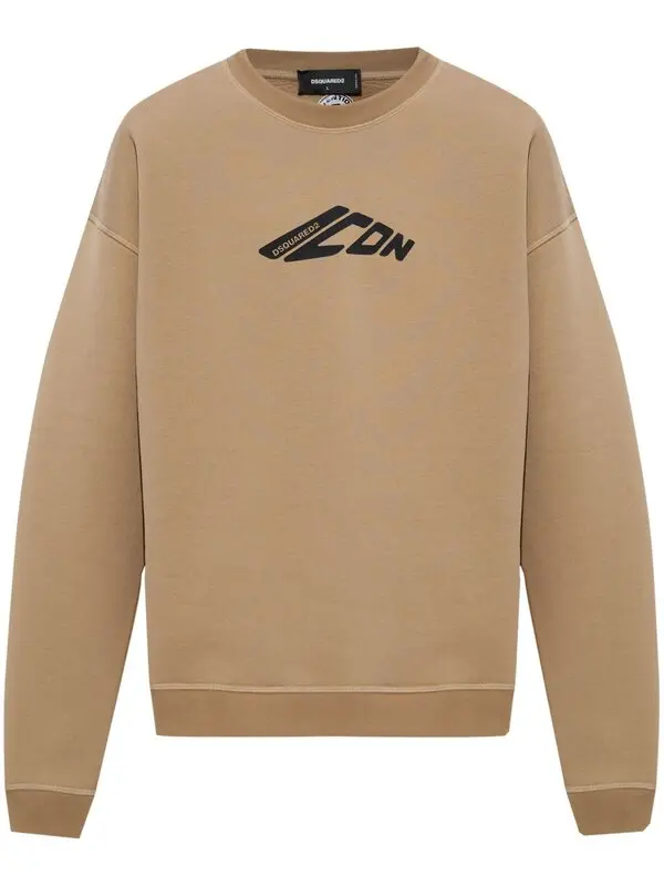 Dsquared2 Logo Print Crewneck Sweatshirt - Neutrals