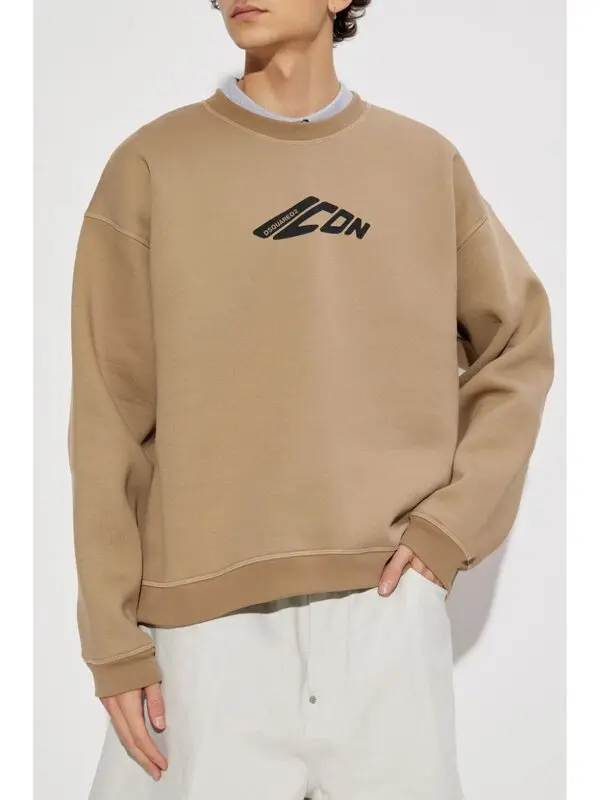 Dsquared2 Logo Print Crewneck Sweatshirt - Neutrals