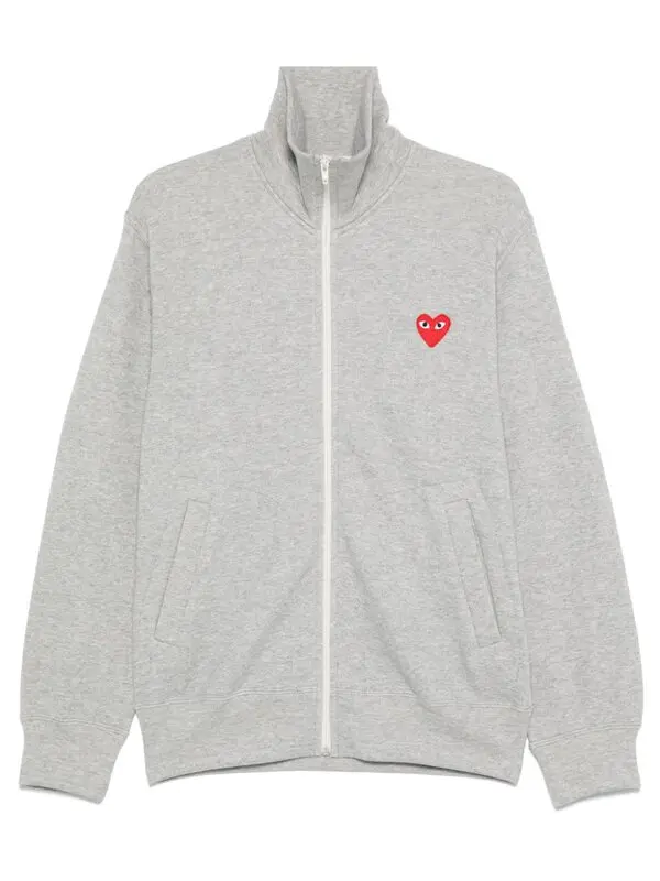Play Comme Des Garcon Heart-patch Sweatshirt - Grey