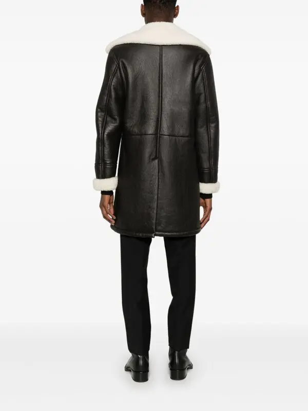 Dolce & Gabbana Leather Shearling Coat