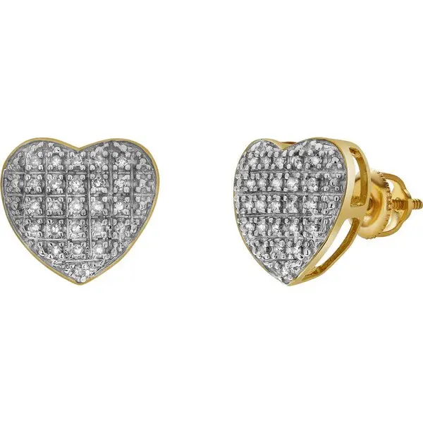 LUVMYJEWELRY Eden Cluster Diamond Earrings - 10k Yellow Gold