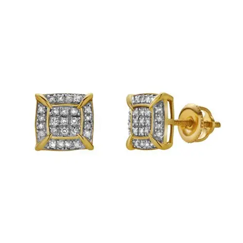 LUVMYJEWELRY Vesper Cluster Diamond Earrings - 10k Yellow Gold
