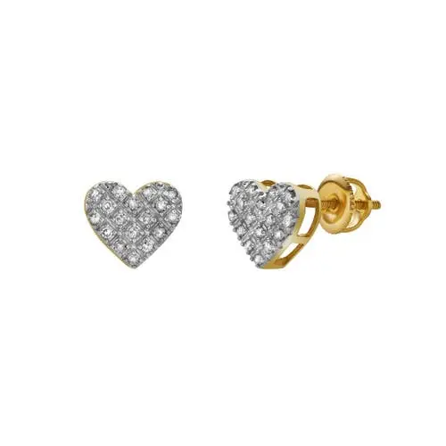 LUVMYJEWELRY Diamond Cluster Earrings 0.14 Ctw - 10k Yellow Gold