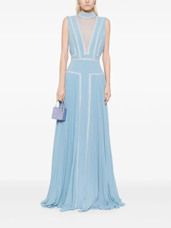 SAIID KOBEISY Crepe Georgette Dress - Blue