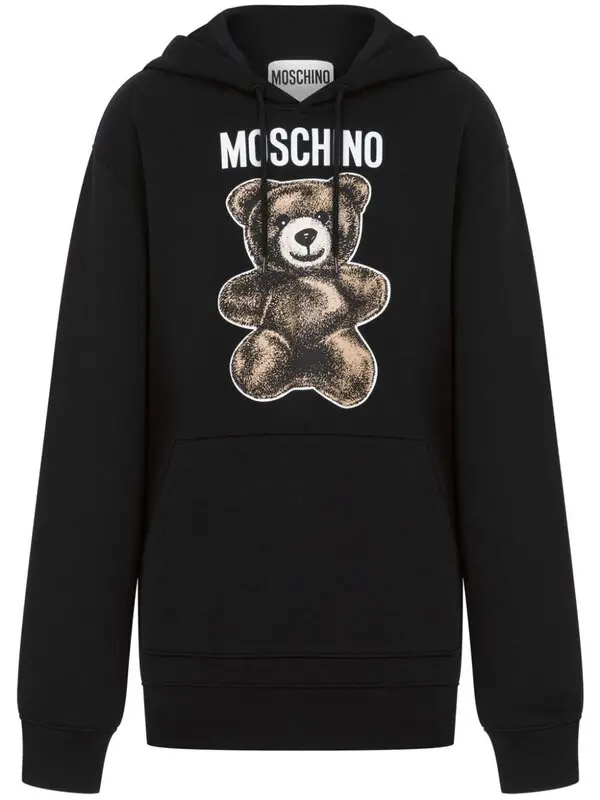 Moschino Teddy Bear-print Hoodie - Black