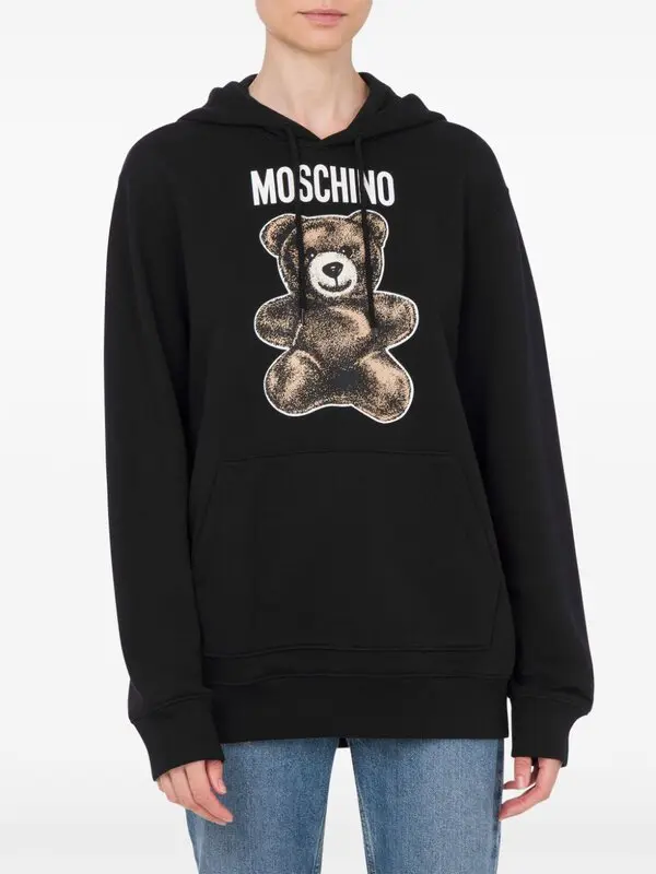 Moschino Teddy Bear-print Hoodie - Black