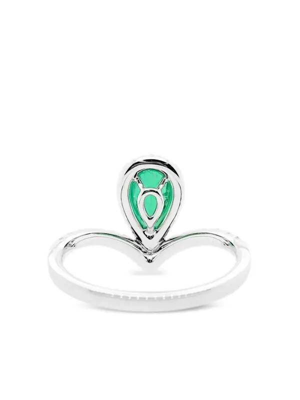 HYT JEWELRY 18kt White Gold Emerald And Diamond Ring