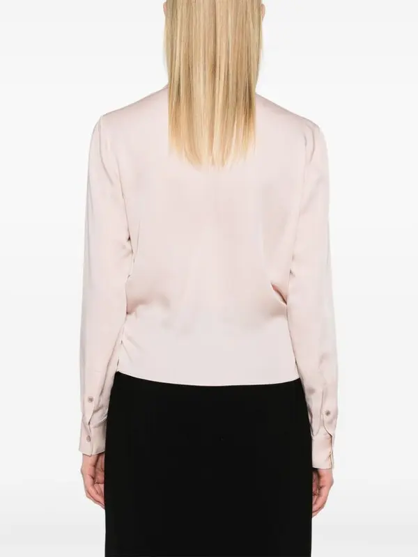 Theory Peak Lapel Wrap Blouse - Pink