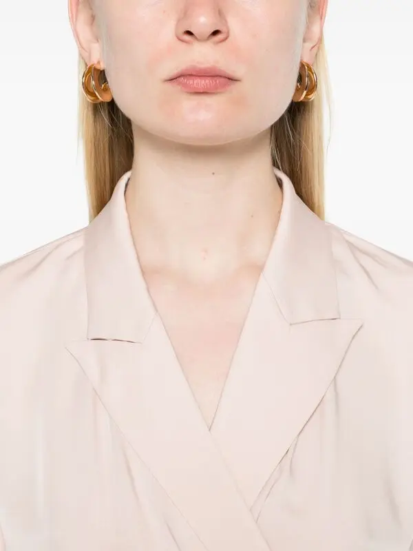 Theory Peak Lapel Wrap Blouse - Pink