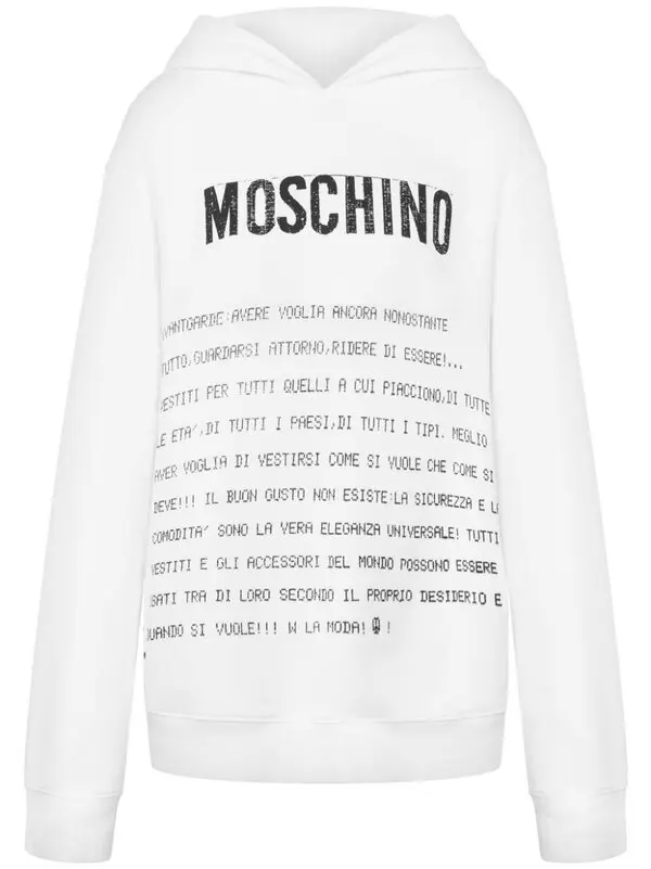 Moschino Text-print Hoodie - White