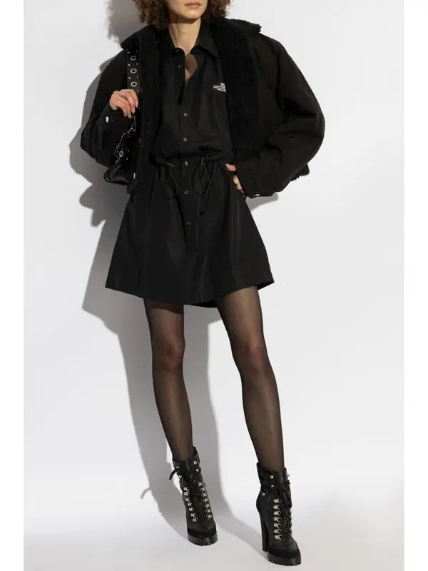 Dsquared2 Logo-print Mini Shirt Dress - Black