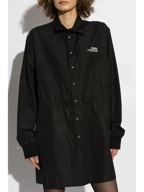 Dsquared2 Logo-print Mini Shirt Dress - Black