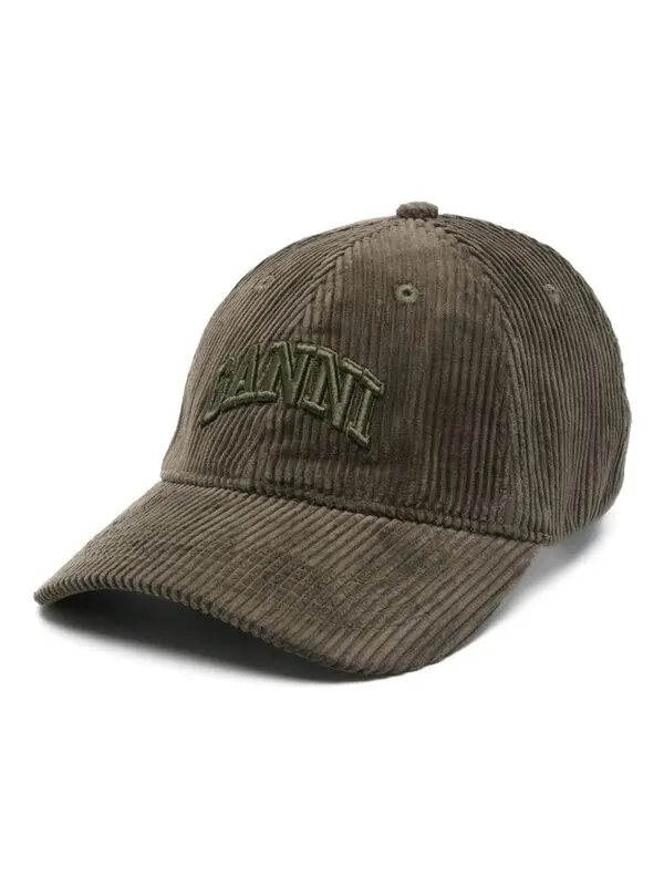 GANNI Corduroy Cap - Green
