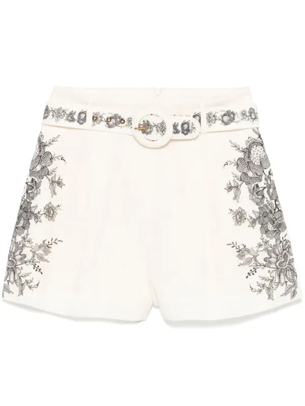 Zimmermann Belted Printed Shorts