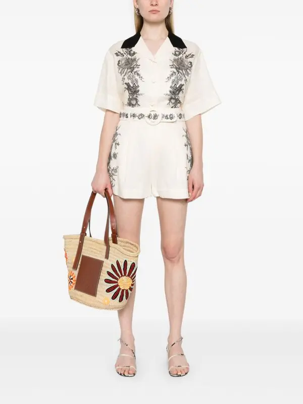 Zimmermann Belted Printed Shorts