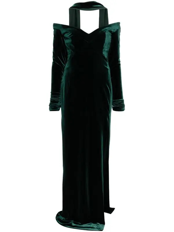 SAIID KOBEISY Velvet Long Dress