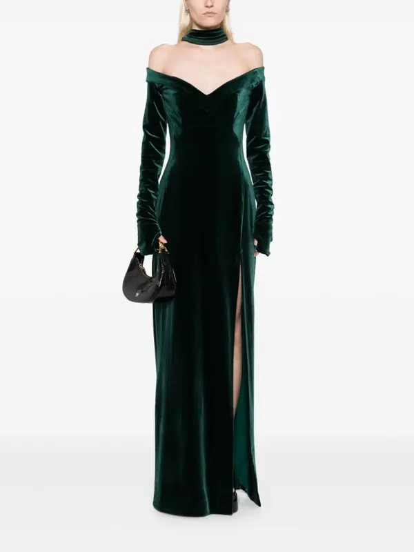 SAIID KOBEISY Velvet Long Dress