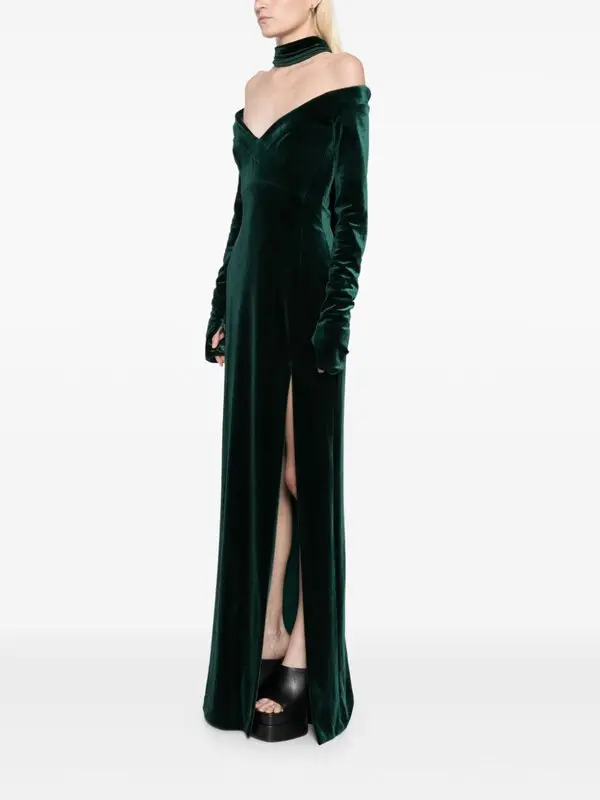 SAIID KOBEISY Velvet Long Dress