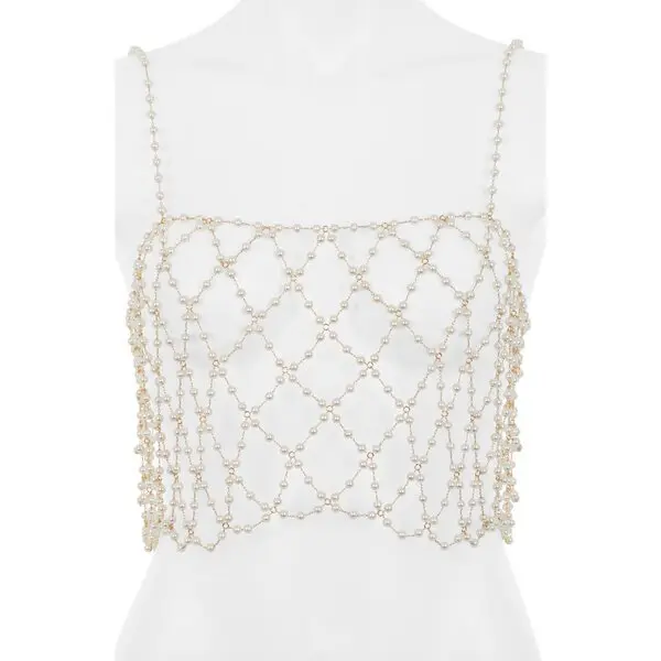 Bluebella Imitation Pearl Cropped Camisole - Pearl Collection